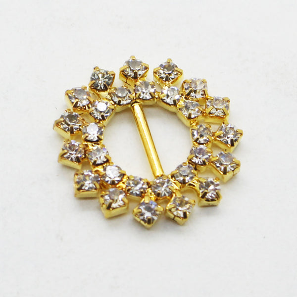 20mm Round Gold Color Rhinestone Buckle – accessories4shoes